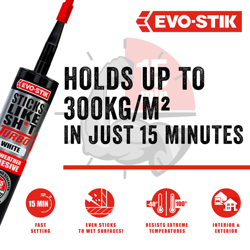 Evo-Stik Sticks Like Sh*t Turbo All Weather Adhesive – Sealant Wholesale