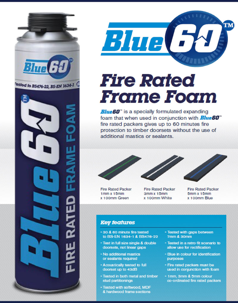 Blue 60 Fire Rated Frame Foam 750ml – Sealant Wholesale